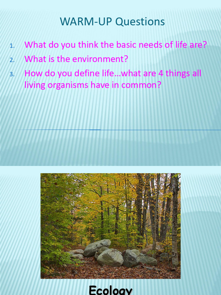 1 Lec Ecology | PDF | Food Web | Biomass (Ecology)