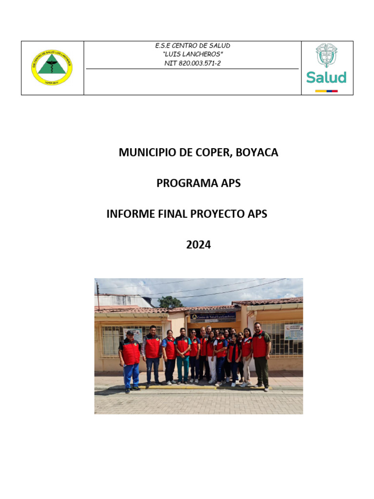 Informe Final Coper Boyaca Entrega Reunion | PDF | Programas sociales ...