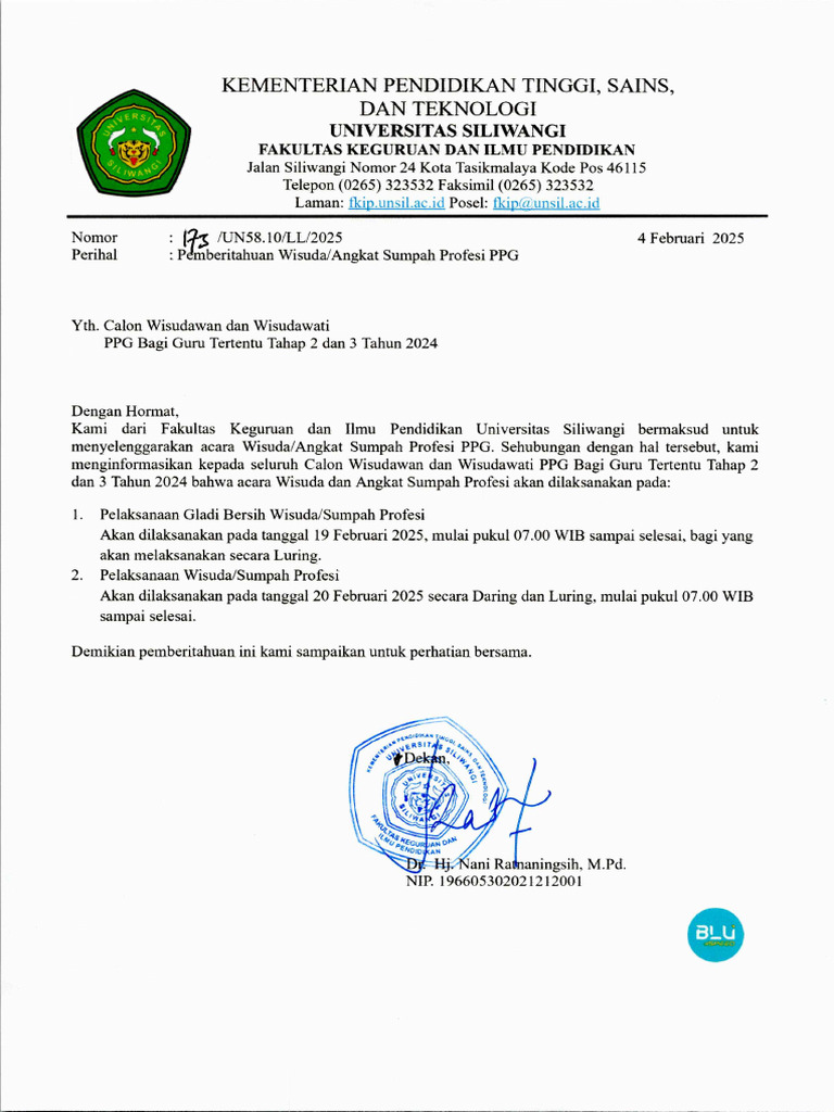 Pemberitahuan Wisuda | PDF