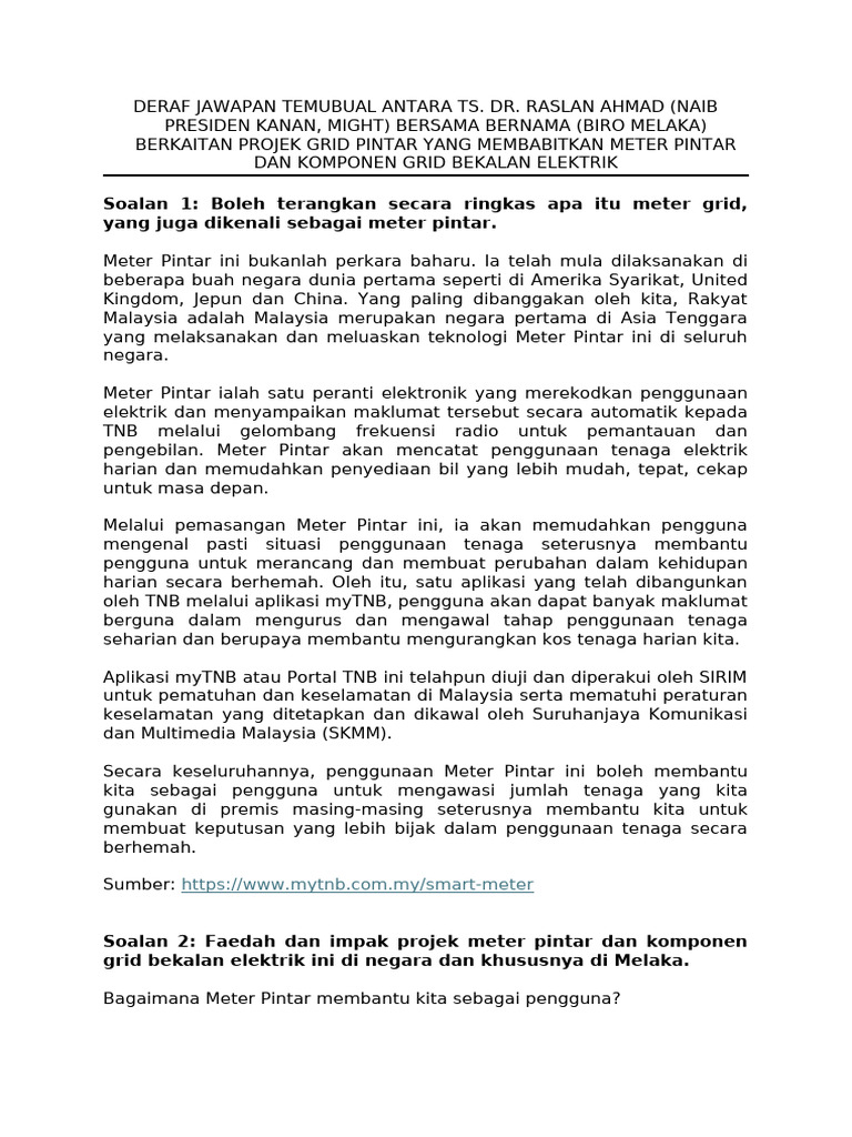 Bernama Meter Grid | PDF