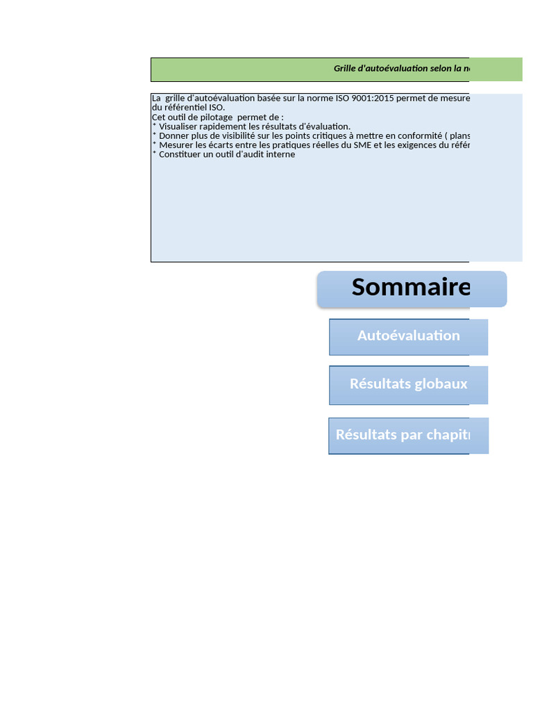 Grille d'autoévaluation ISO 9001:2015 | PDF | Système de management de ...