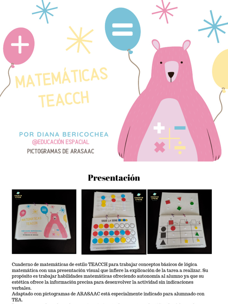 Cuaderno TEACCH de Matemáticas para TEA | PDF | Creative Commons