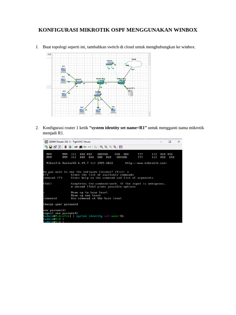Konfigurasi Mikrotik Ospf Menggunakan Winbox | PDF
