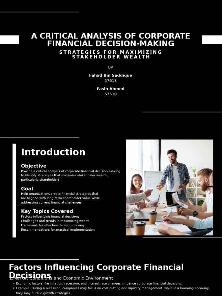A Critical Analysis of Corporate Financial Decision-Making | PDF ...