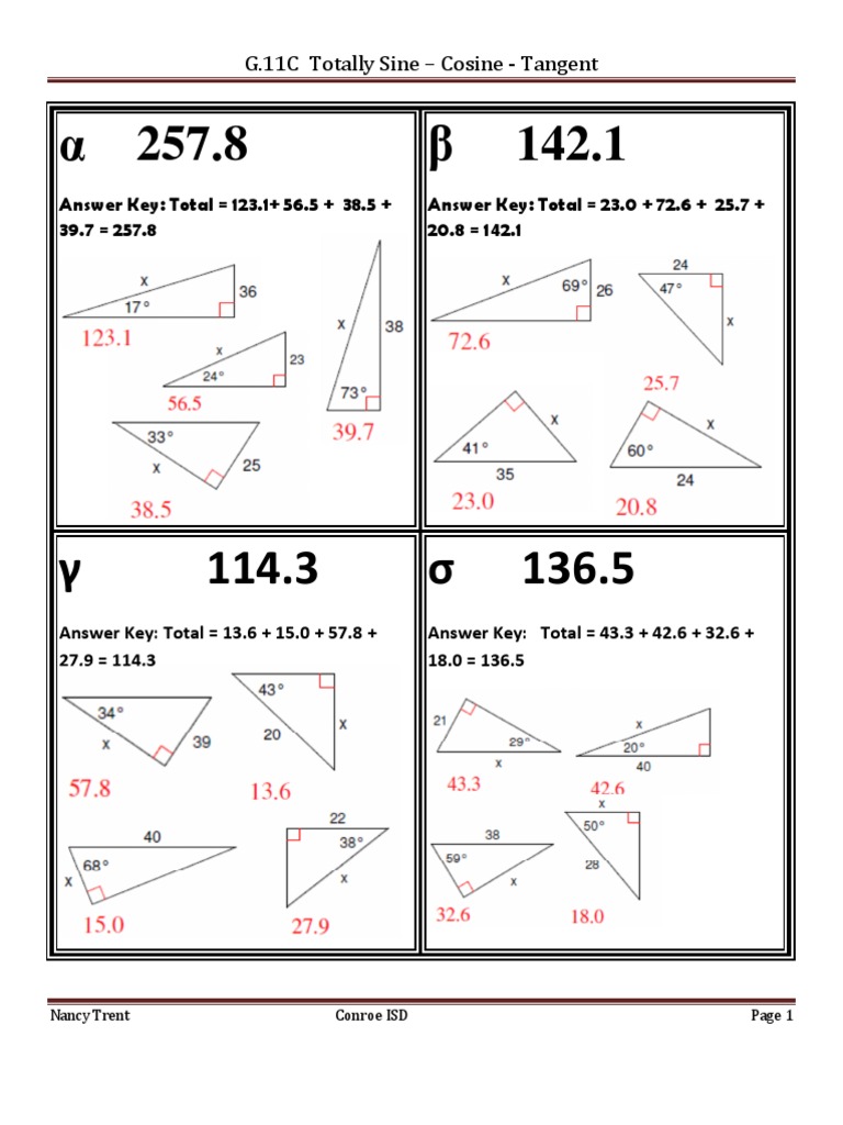 G 11c Totally Sine Cosine Tangent Trigonometric Functions Sine Free 30 Day Trial Scribd