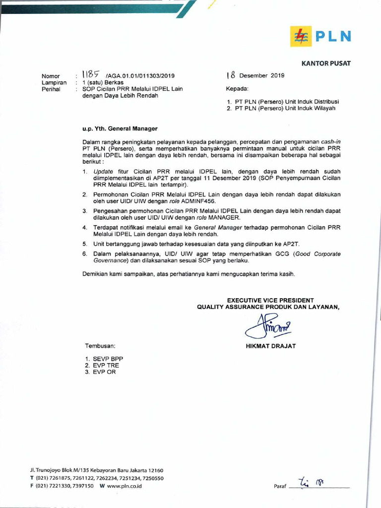 Sop Penyempurnaan Cicilan PRR | PDF