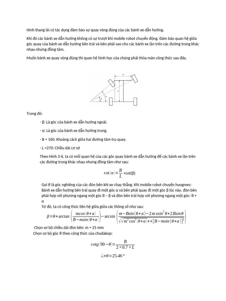 Calculate The Ackerman's Mechanism in Line Following Robot | PDF