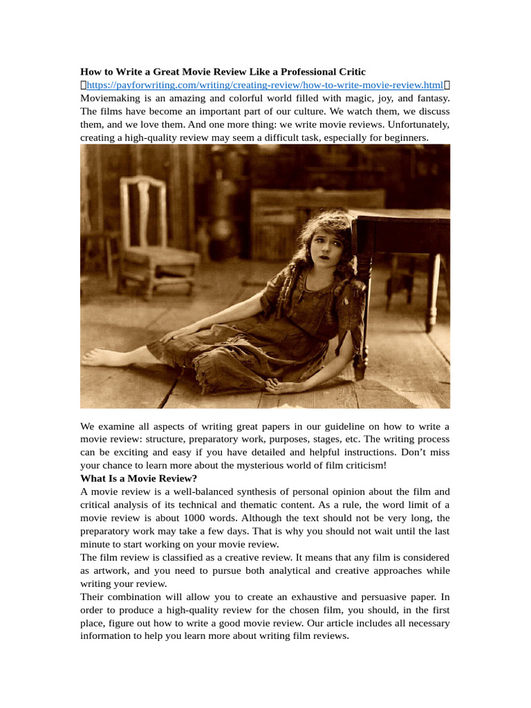 How To Write A Great Movie Review Like A Professional Critic | PDF ...
