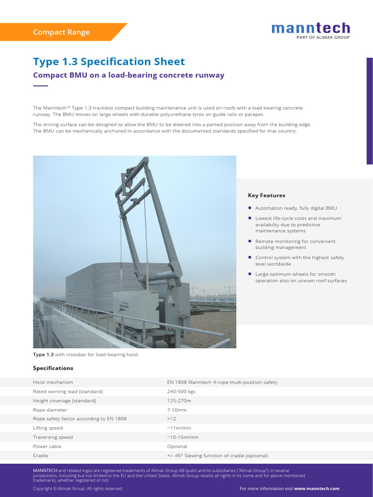 Manntech Spec Sheet Type 1.3 | PDF
