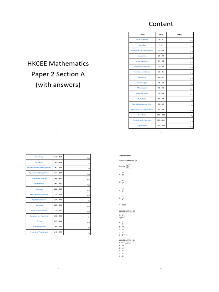 CE Paper 2 (A) PDF | PDF | Trigonometry | Quadratic Equation