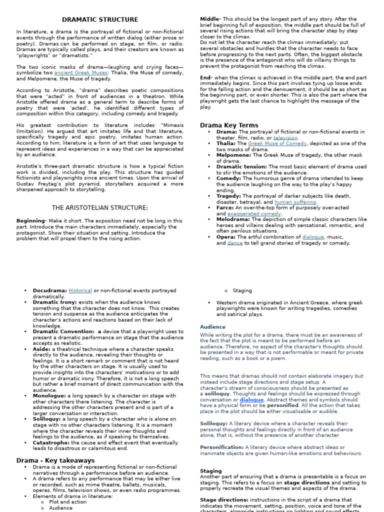 DRAMATIC STRUCTURE | PDF | Play (Theatre) | Comedy