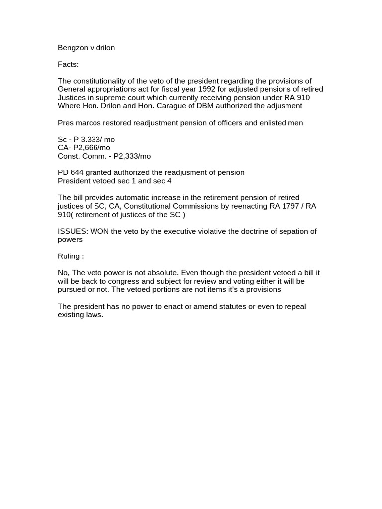 Bengzon v drilon | PDF