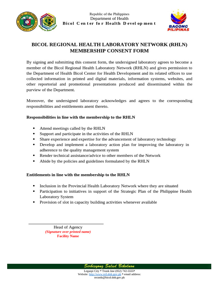 RHLN Membership Consent Form | PDF
