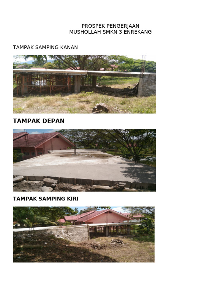 Prospek Pengerjaan Mushollah | PDF