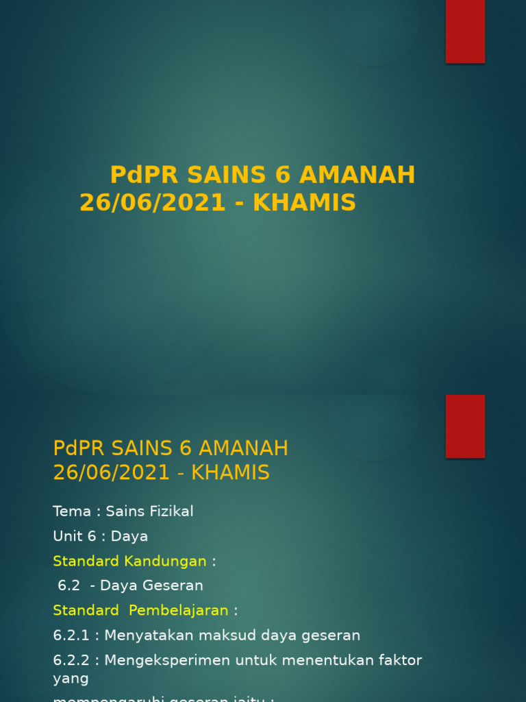 Bahan PDPR Sains 6a | PDF