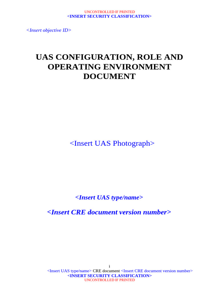 UAS Configuration Role and Environment Document Template | PDF | Unmanned Aerial Vehicle ...