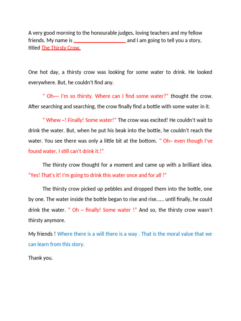 The Thirsty Crow | PDF