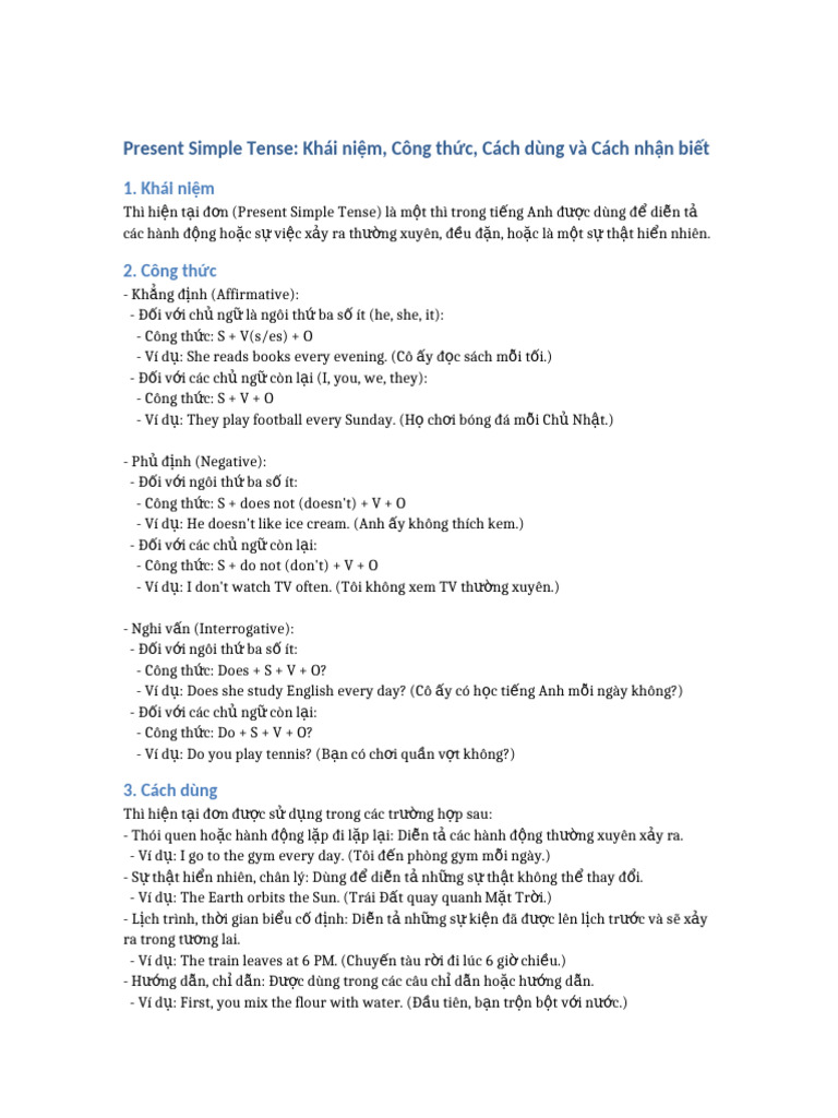 Present Simple Tense Overview | PDF Present Simple Tense Overview | PDF