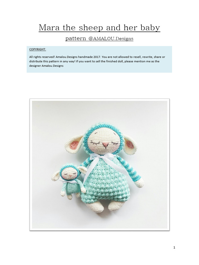 Mara The Sheep and Her Baby: Pattern | PDF | Crochet | Weaving