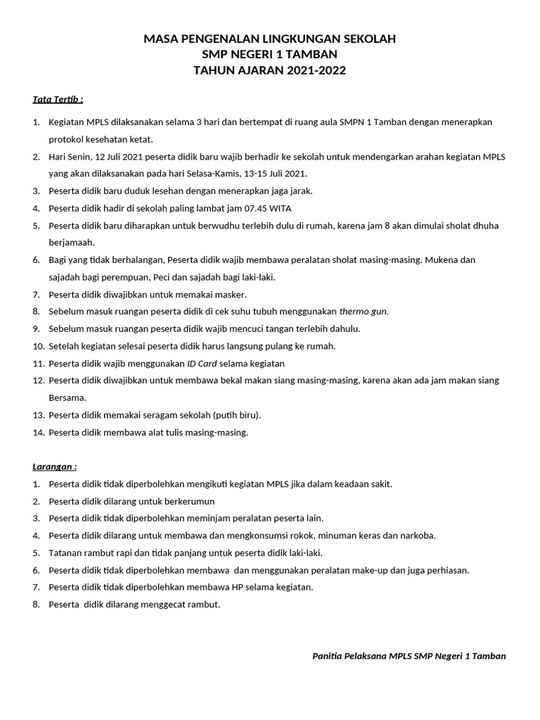 Tata Tertib Mpls | PDF