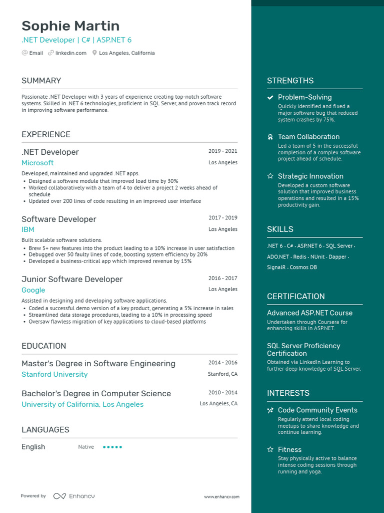 SophieMartinResume | PDF | Software Development | Microsoft Sql Server