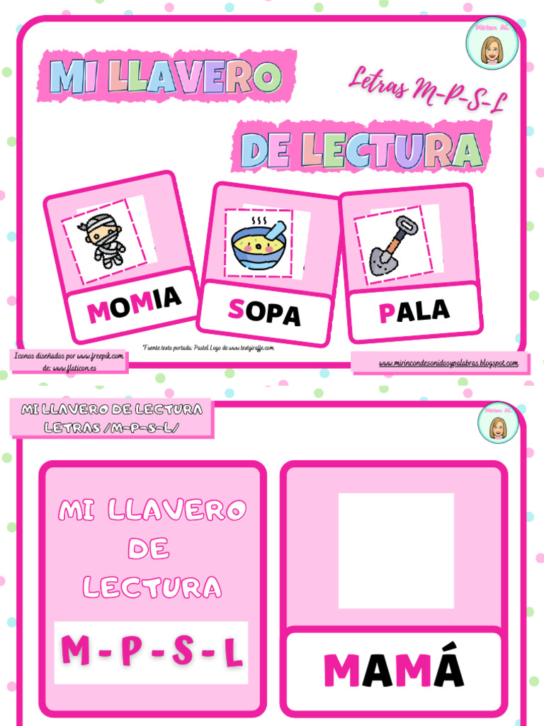 Llavero Iniciación A La Lectura Letras M-P-S-L | PDF