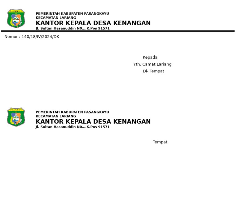 Kop Surat Amplop | PDF