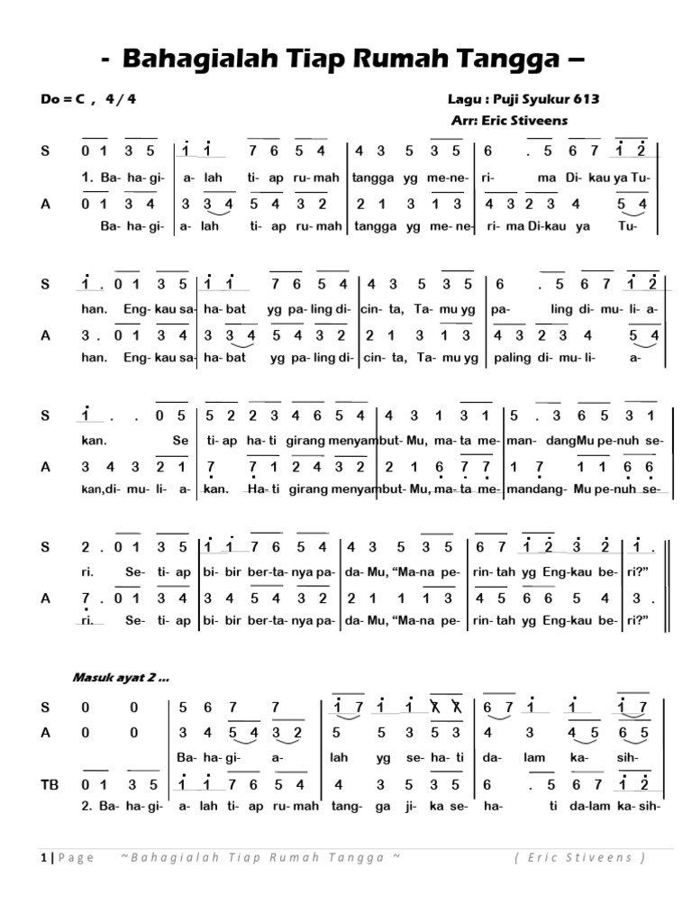 Alah Tiap Rumah Tangga Arr | PDF