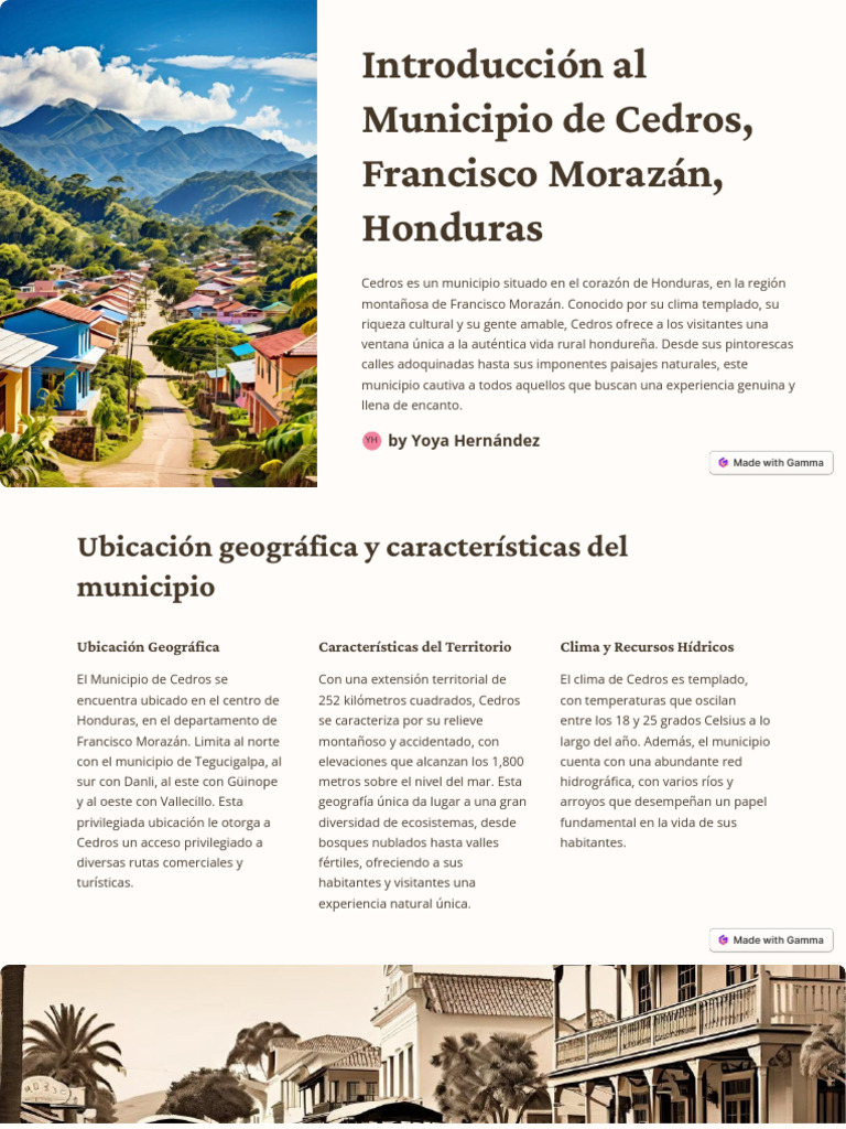 Introduccion Al Municipio de Cedros Francisco Morazan Honduras | PDF ...