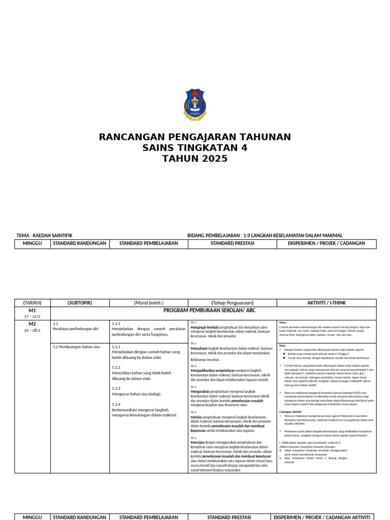 RPT Sains T4 2025 | PDF