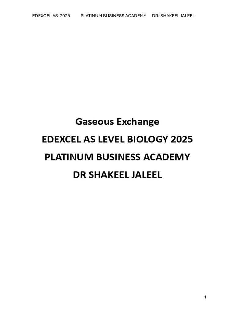 Platinum Gaseous Exchange EDEX | PDF | Breathing | Lung