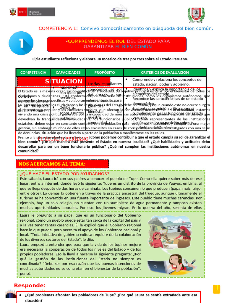 Rol del Estado Peruano en el Bien Común | PDF | Gobierno | Estado ...