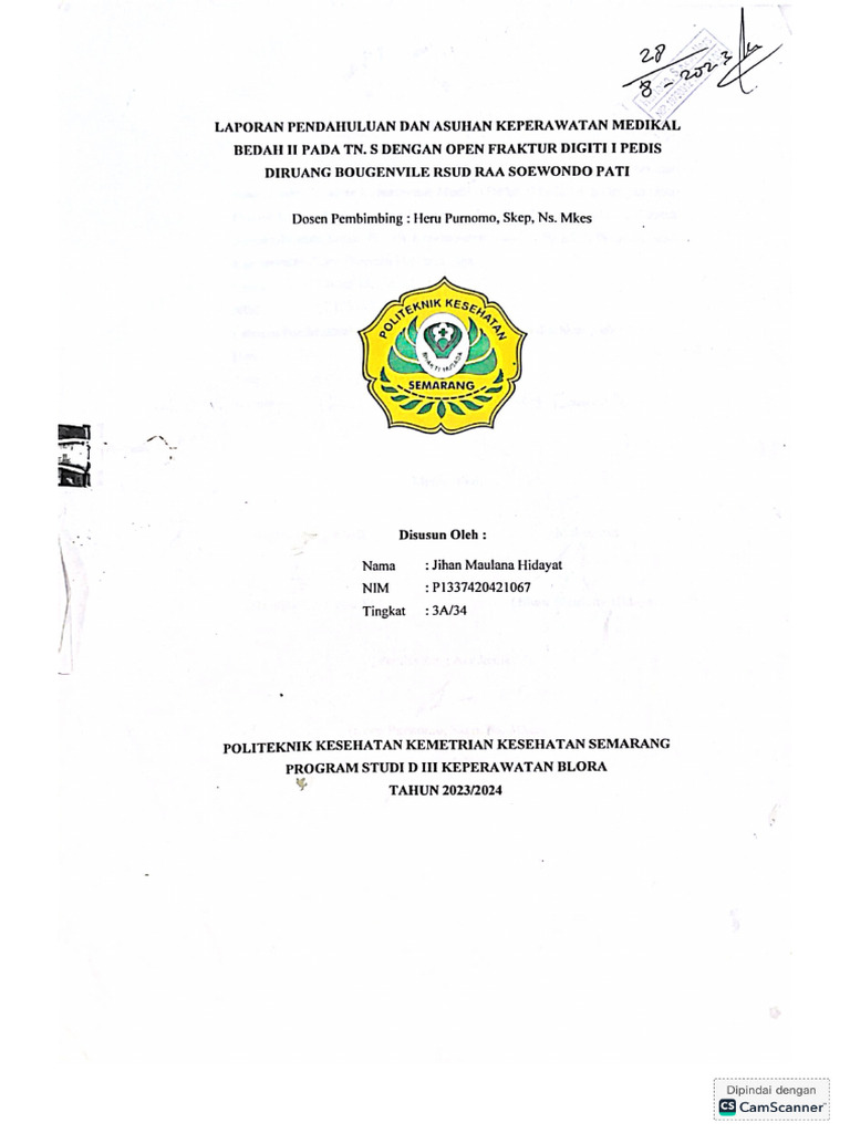 LP Askep KMB Open Fraktur Digiti 1 Pedis | PDF