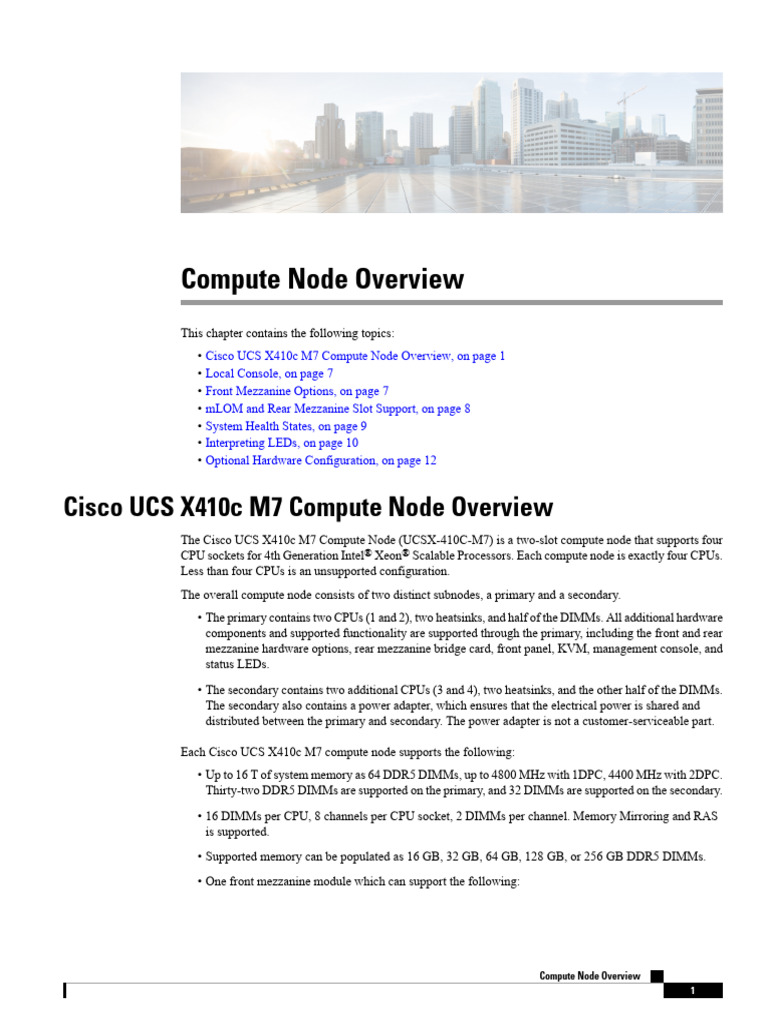 Cisco X410c - Compute Node-M-Overview | PDF | Computer Networking ...