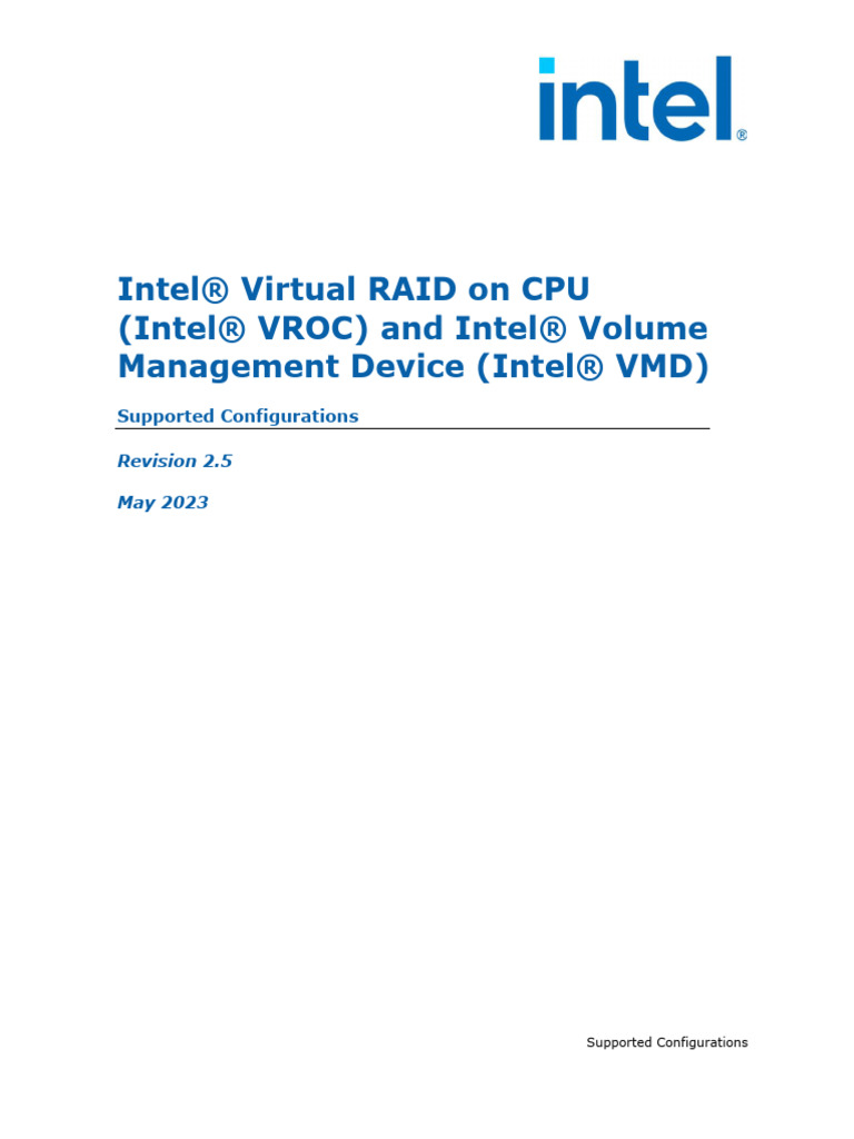 Intel-VROC-VMD-Supported-Configs | PDF | Solid State Drive | Linux Distribution