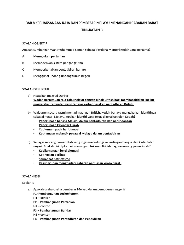 pembinaan item bab8 SEJARAH t3 | PDF