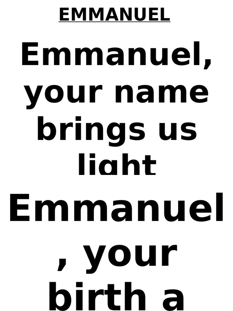 EMMANUEL | PDF