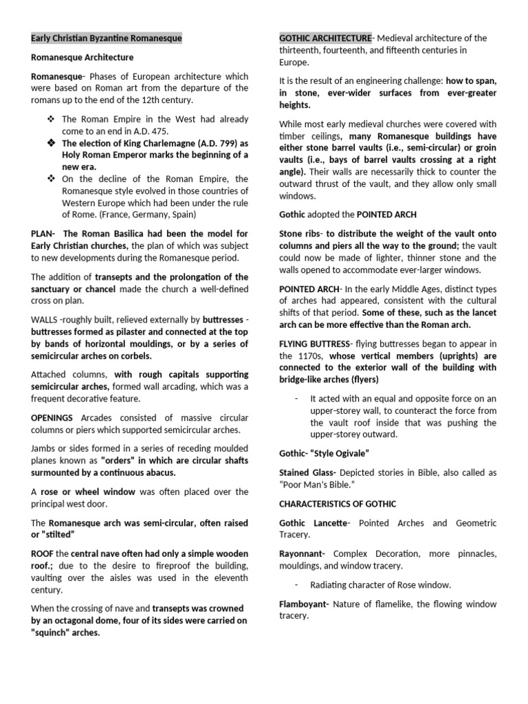 Early-Christian-Byzantine-Romanesque 2 | PDF | Vault (Architecture ...