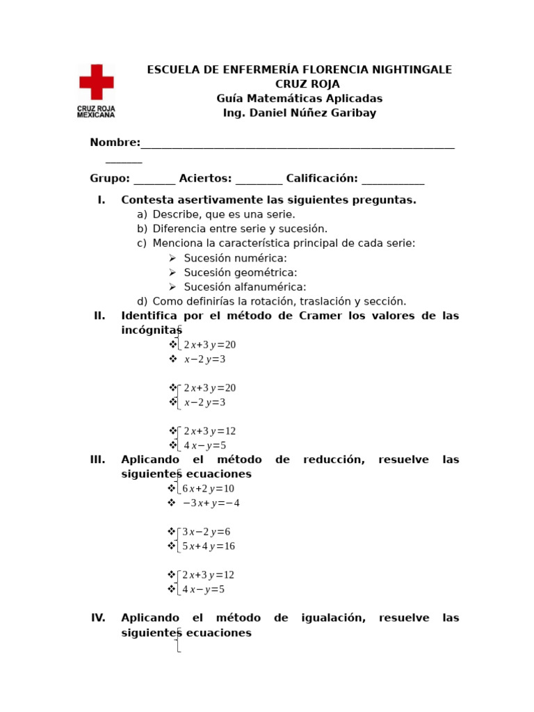 Guía Matemáticas Aplicadas | PDF | Ecuaciones | Trigonometría