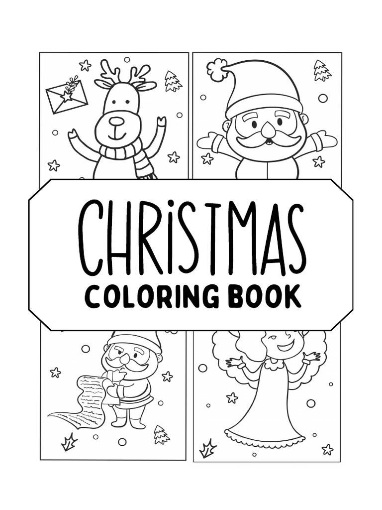 Black White Fun Christmas Coloring Worksheet Set - 20241207 - 054657 ...