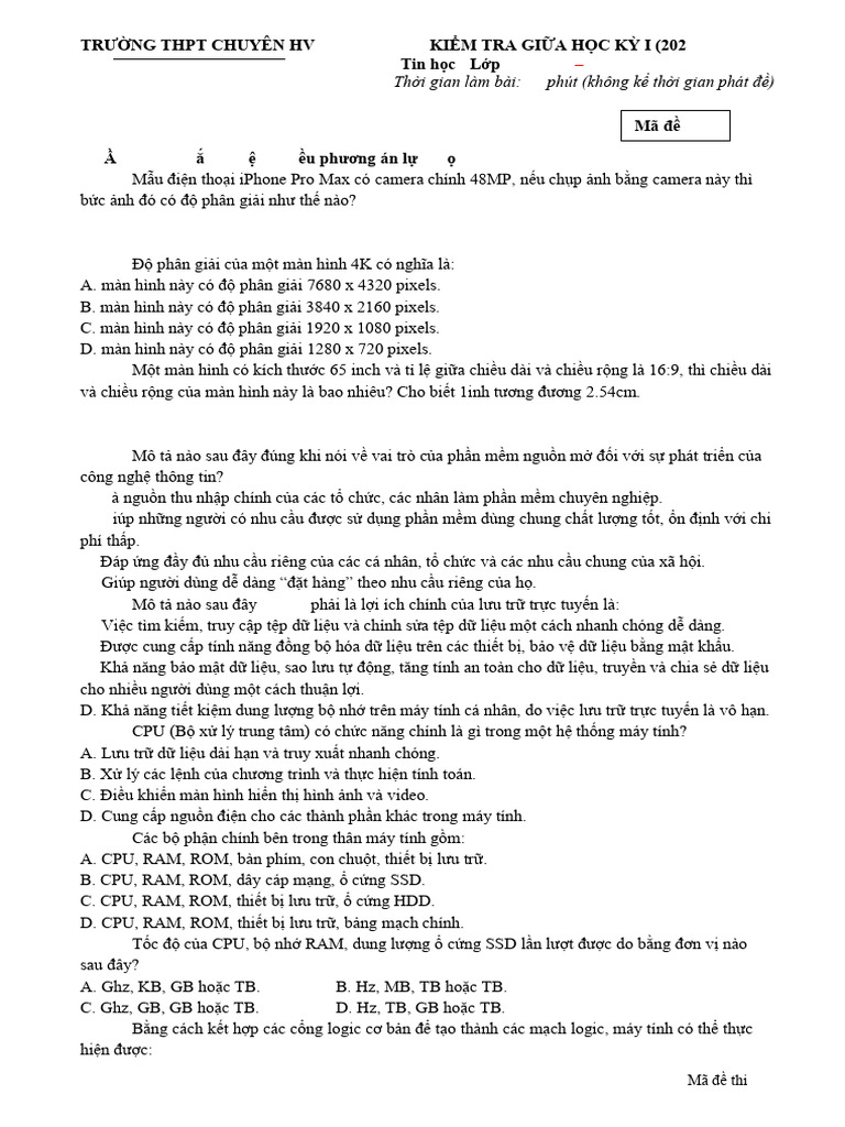 De Kiem Tra GHK1 K11 | PDF
