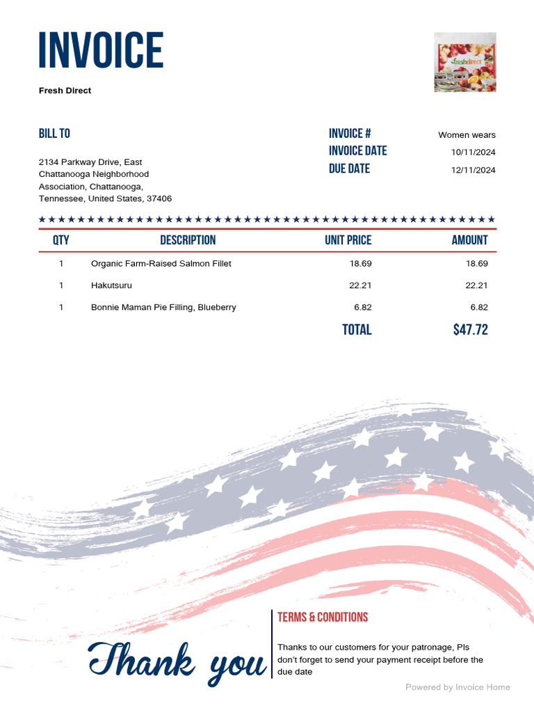 Fresh Direct Order Invoice .244322664 | PDF