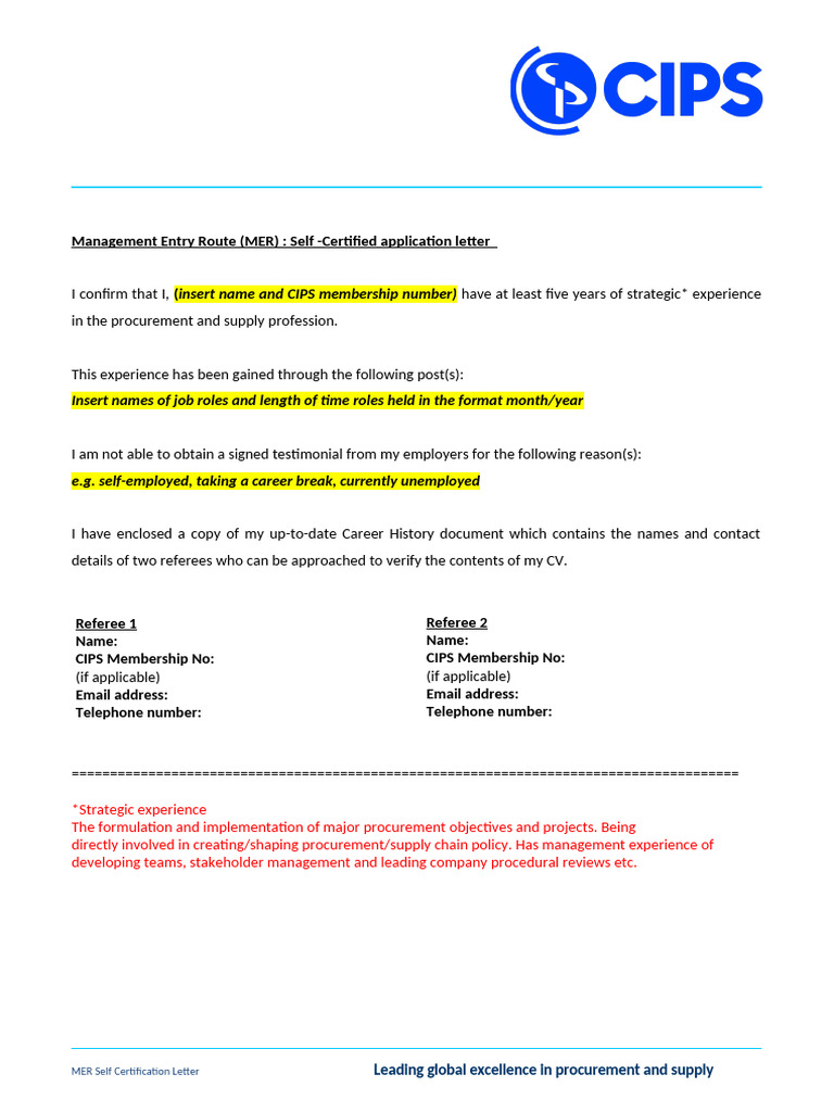 MER Self Certification Doc 2023 | PDF