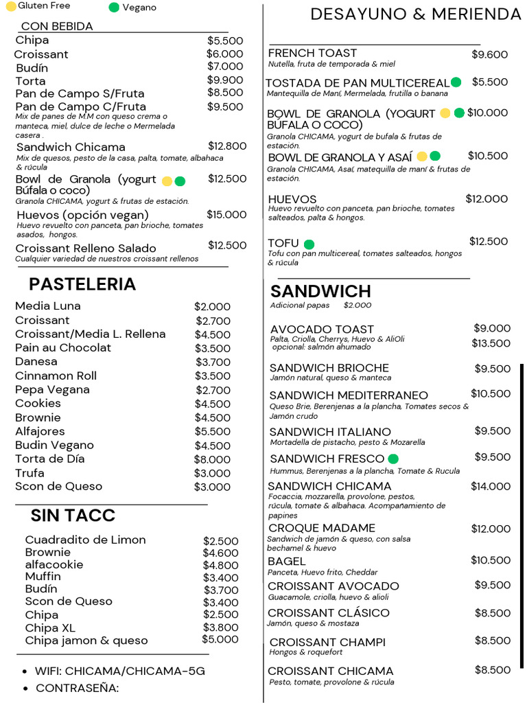 Menú Chicama CDMX: Platos y Bebidas | PDF | ensalada | Cocina