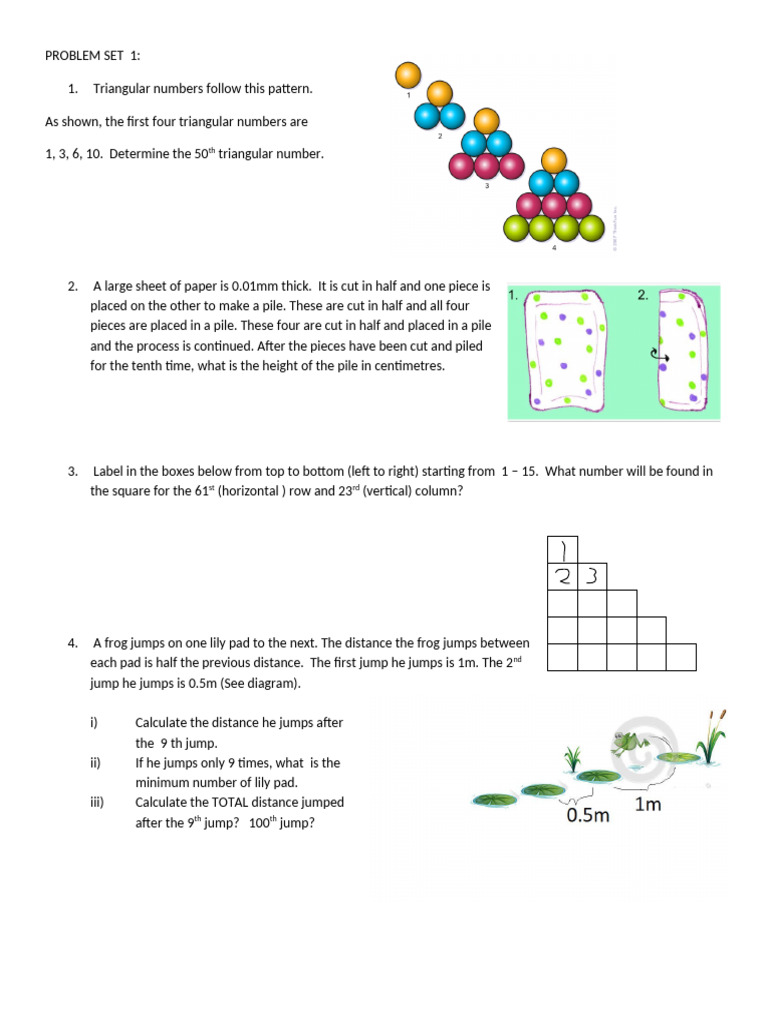 Problem Set Where Solution Connects To Differnet Grade Levels | PDF