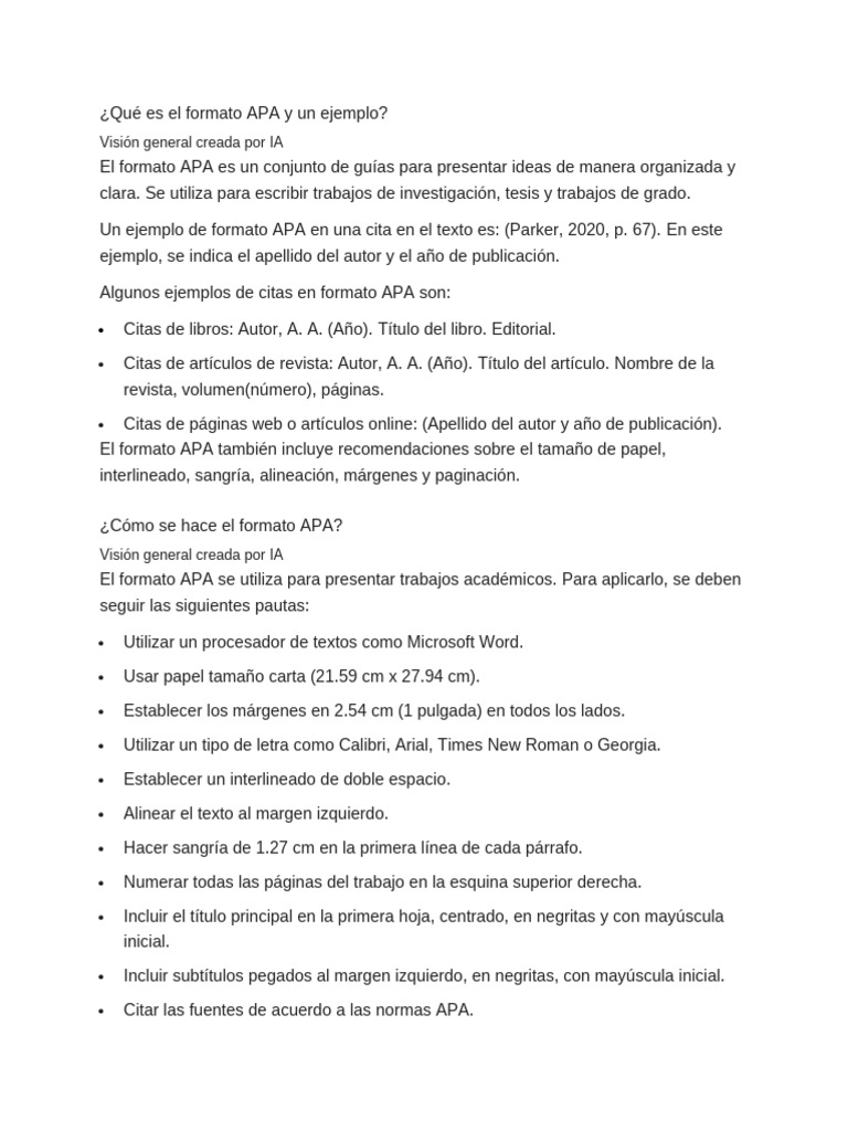 Formato APA y Un Ejemplo | PDF | Estilo apa | Procesador de textos