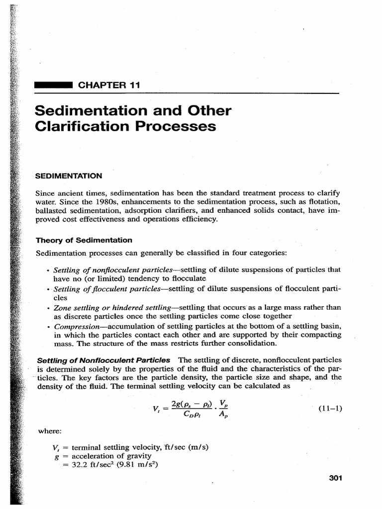11 - Ch-11-Sedimentation and Other Clarification Processes | PDF