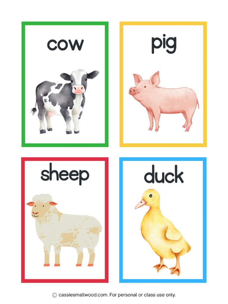 Farm Animal Flashcards | PDF