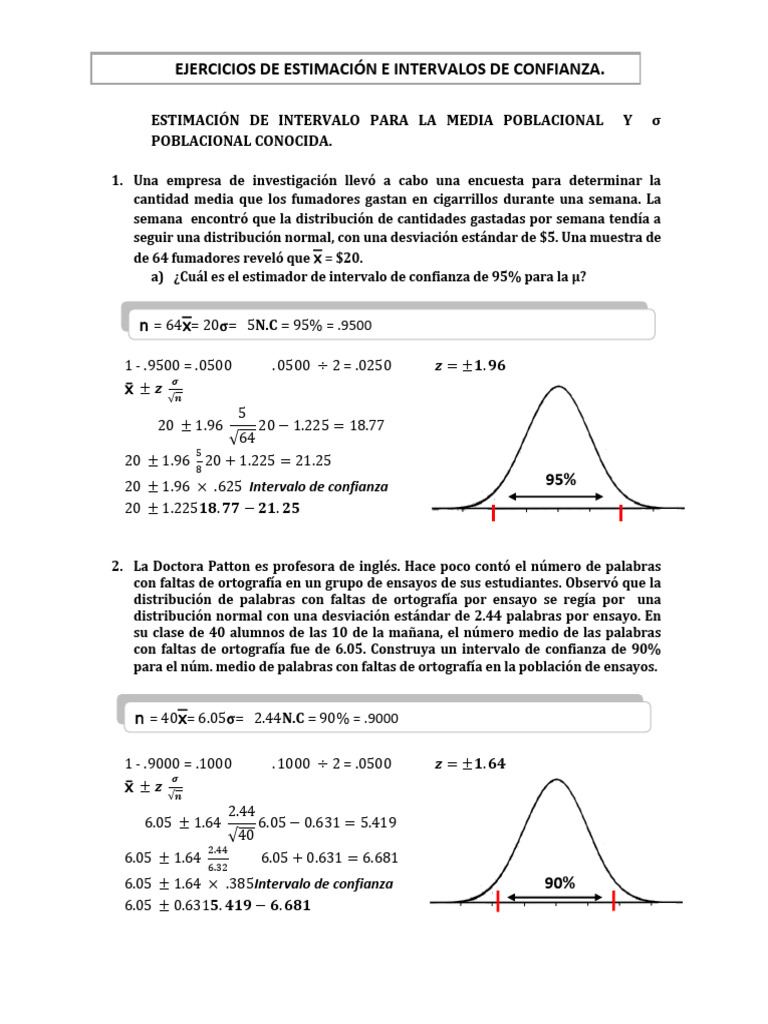 CLASE Estimacion de Intervalo | PDF | Intervalo de confianza | Desviación Estándar