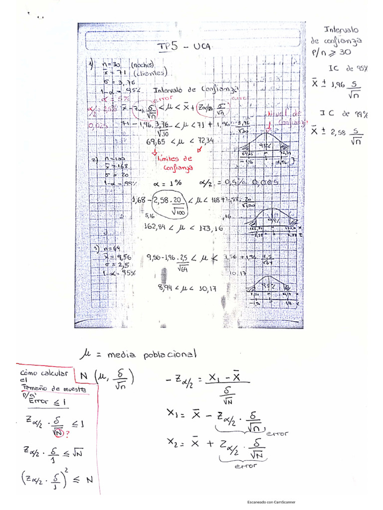 Resolucion TP 5 Muestreo. Estimación. | PDF